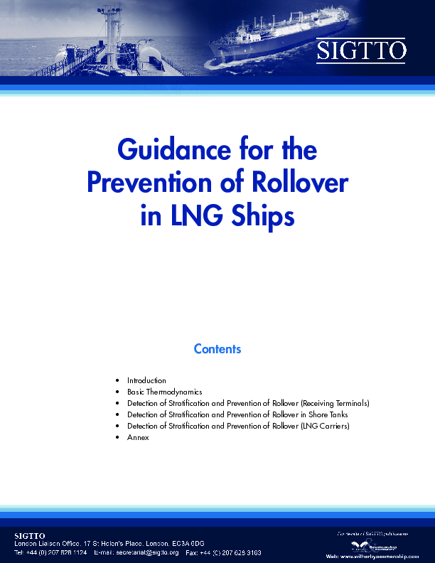Guidance for the Prevention of Rollover in LNG Ships | SIGTTO - The ...